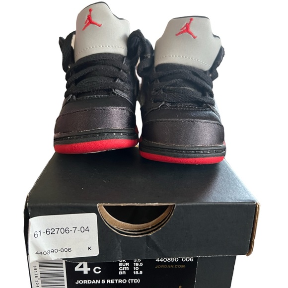 Jordan | Shoes | Size 4c Jordan 5 Retro Black And University Red New ...